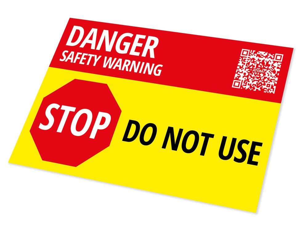 Atom AT-LBG10P-10 Danger Safety Warning Do Not Use Label - Pack of 10 ...