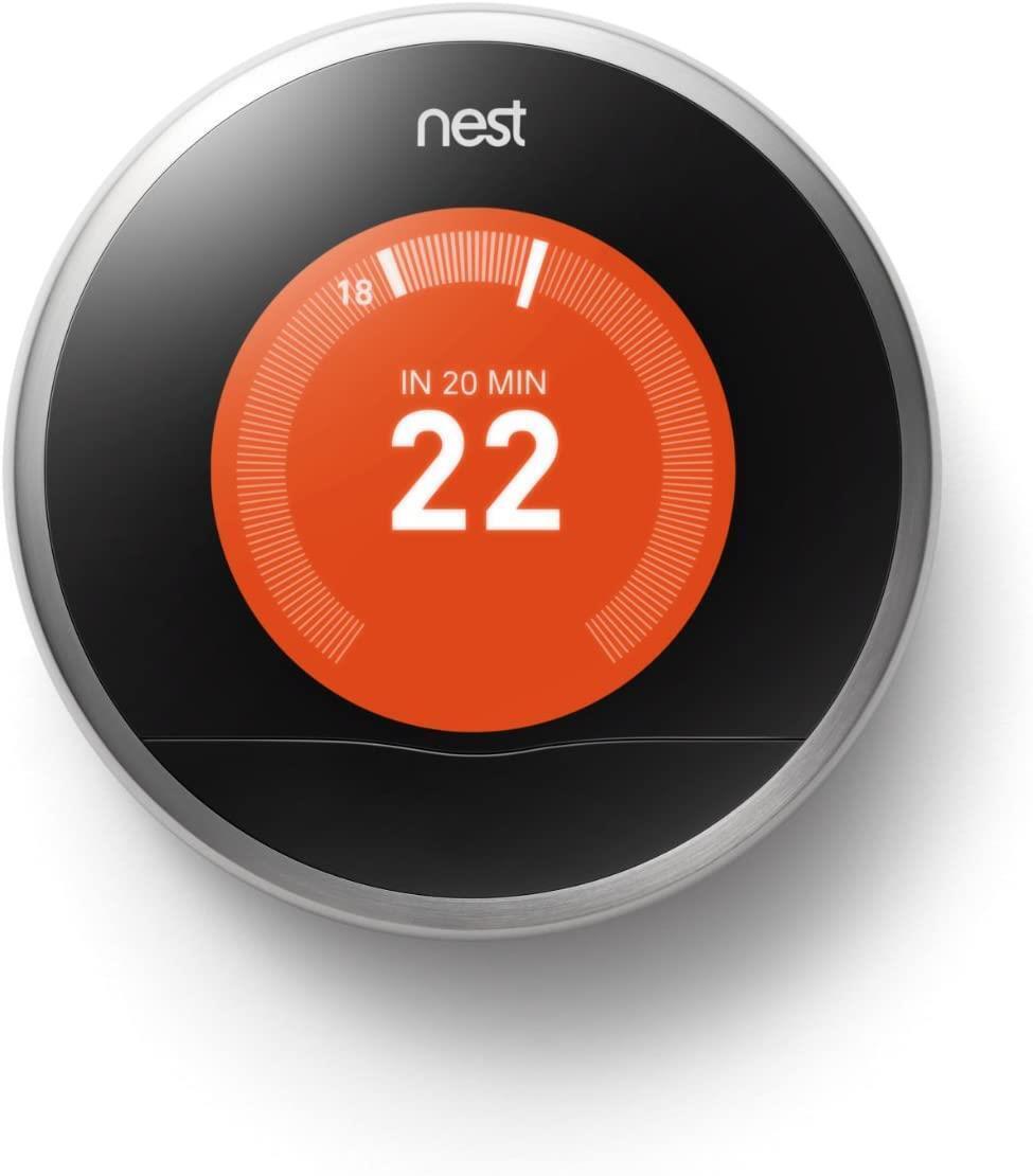 NEST LEARNING THERMOSTAT 3RD GEN STEEL